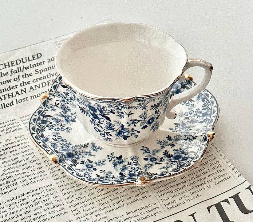 French Style China Porcelain Tea Cup Set, Unique Tea Cup and Saucers ...